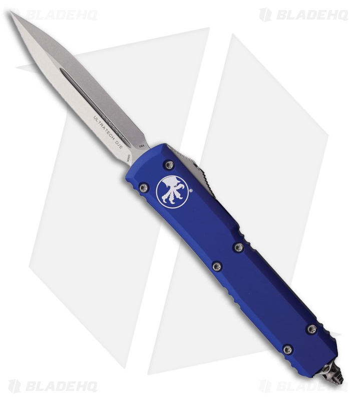 Microtech Ultratech D/E OTF Knife Navy Blue Al Satin