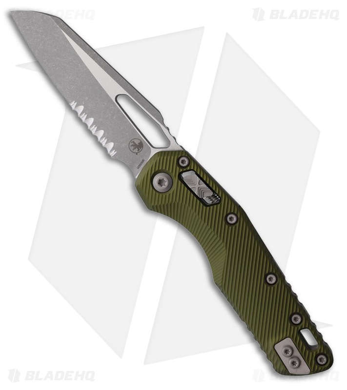 Microtech MSI Ram-Lok Knife Fluted OD Green Aluminum (3.9" Apocalyptic ...