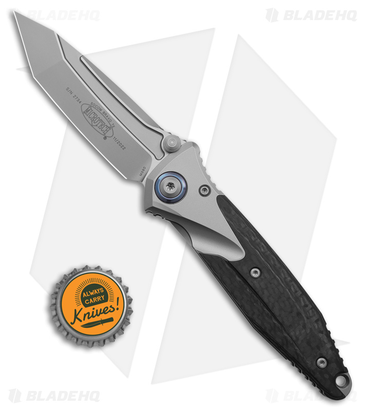 Microtech Socom Bravo Knife Black Ti/CF (4" BB) - Blade HQ