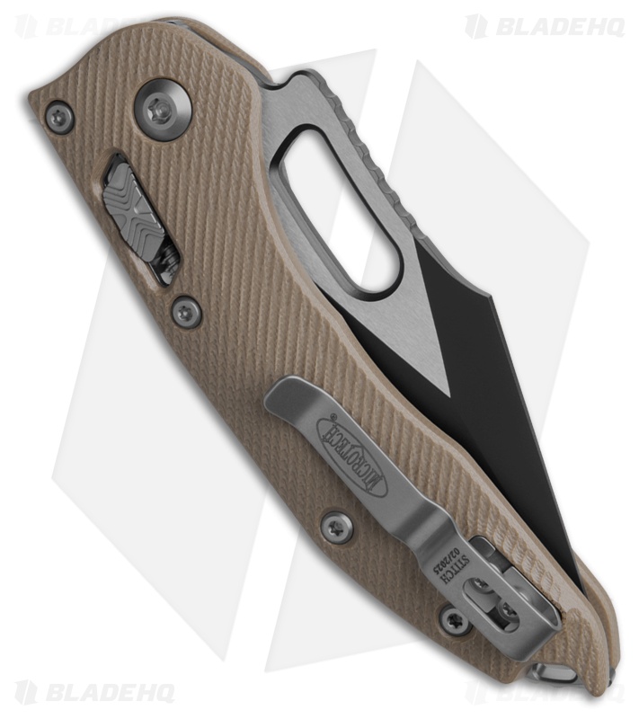 Microtech Stitch Ram-Lok Knife Fluted Tan G-10 Two-Tone Serr