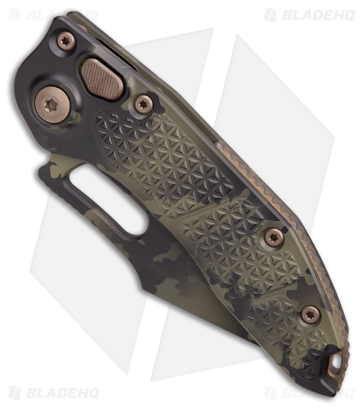 Microtech Stitch SS Auto Olive Camo (Camo Serr) - Blade HQ