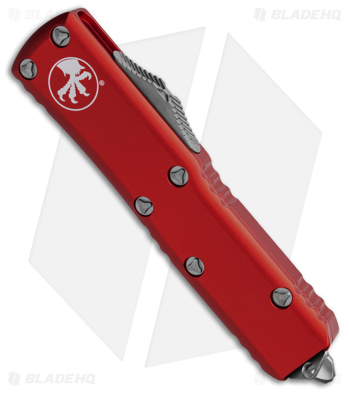 Microtech UTX-85 T/E OTF Knife Red Al Apoc Full Serr