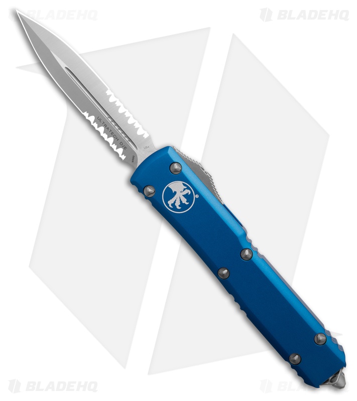 Microtech Ultratech OTF Knife Blue Aluminum D/E Satin Serr