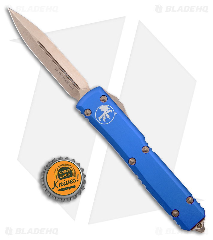 Microtech Ultratech D/E OTF Auto Blue (Bronze) - Blade HQ