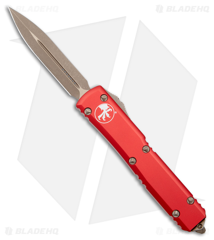 Microtech Ultratech OTF Knife Red (3.4" Bronze) - Blade HQ