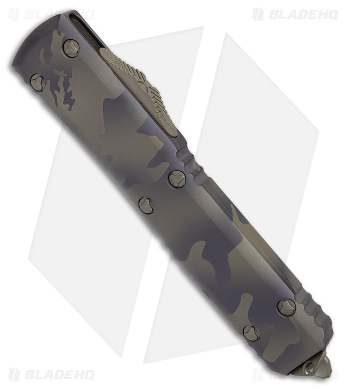 Microtech Ultratech D/E Olive Camo OTF Full Serr - Blade HQ