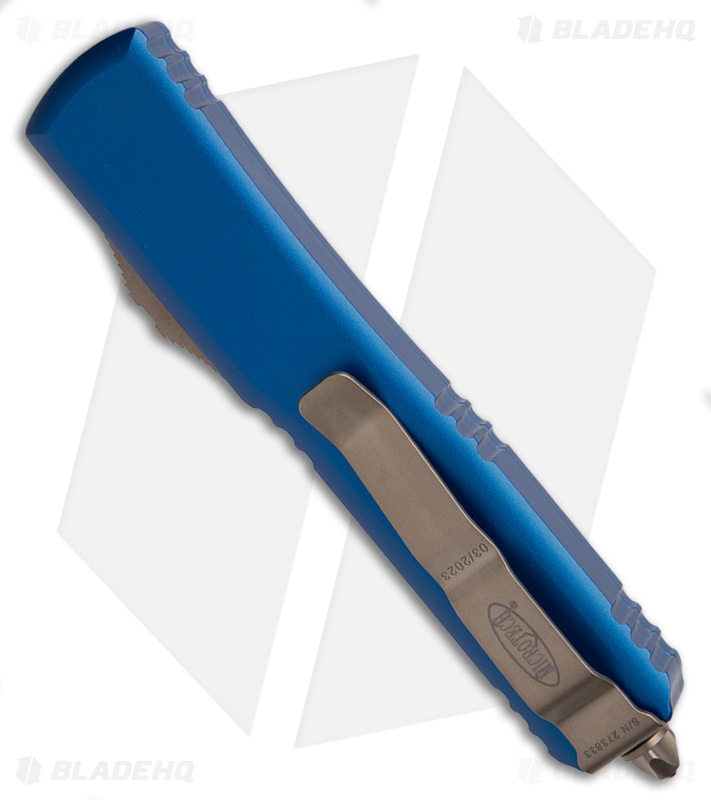 Microtech Ultratech OTF Knife Blue (3.4" Bronze) - Blade HQ