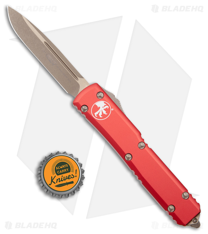 Microtech Ultratech OTF Knife Red (3.4" Bronze) - Blade HQ
