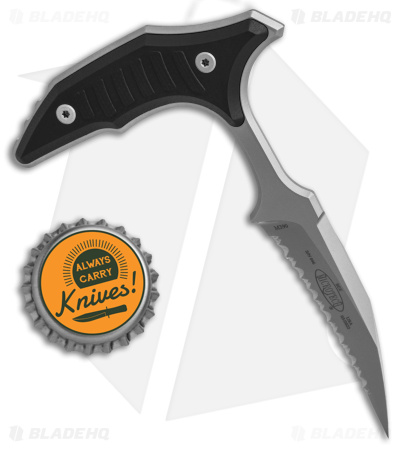 Microtech Bee Push Dagger | Black G-10 | Serrated - Blade HQ