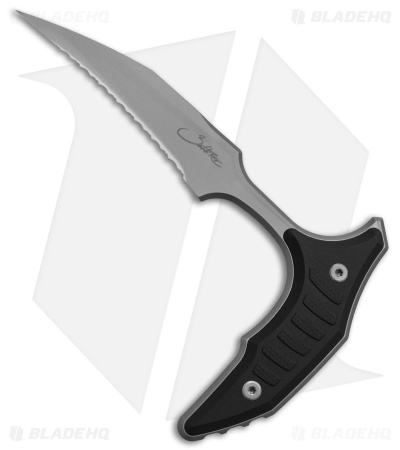 Microtech Bee Push Dagger | Black G-10 | Serrated - Blade HQ