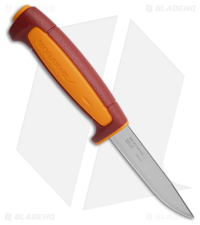 Morakniv Basic 511 Fixed Blade Knife Red/Yellow Polymer (3.5" Satin) - Blade HQ