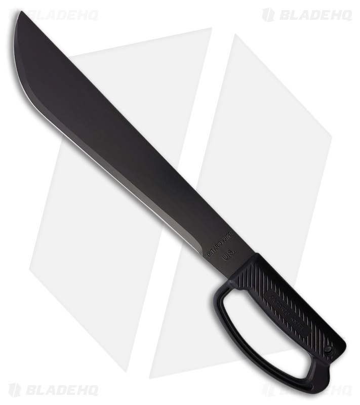 Ontario Camper Fixed Blade Machete Black D-Handle (Black 12.50") - Blade HQ