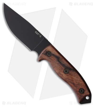 Ontario RAT-5 Adventurer Fixed Blade Brown Wood (5.00" Black) - Blade HQ