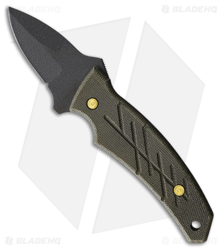 Ontario Nona Fixed Blade Green Canvas Micarta (2.50" Gray) - Blade HQ