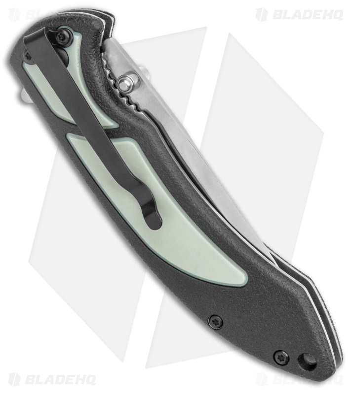 Old Timer Trail Boss Drop Point Folder | Black/Green Polymer (3.5" SS)
