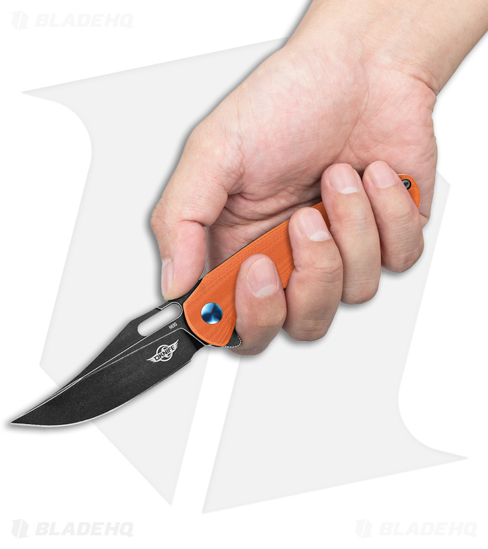 Olight Splint Liner Lock Orange G-10 (3" Black) - Blade HQ