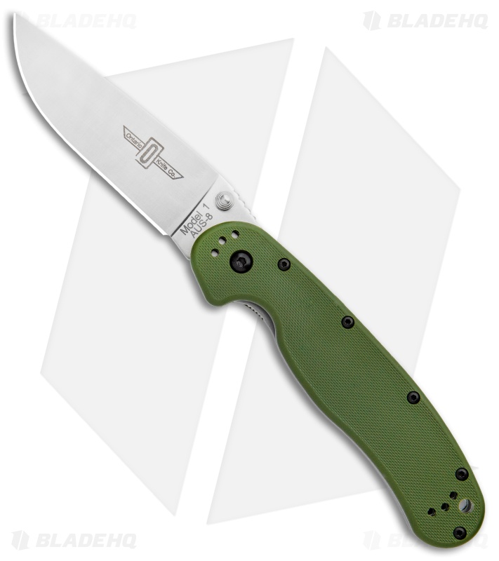 Ontario RAT Model 1 Liner Lock Knife OD Green (3.625" Satin) 8848GTC ...