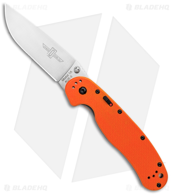 Ontario RAT Model 1A Spring Assisted Knife Orange G-10 (3.625" Satin ...