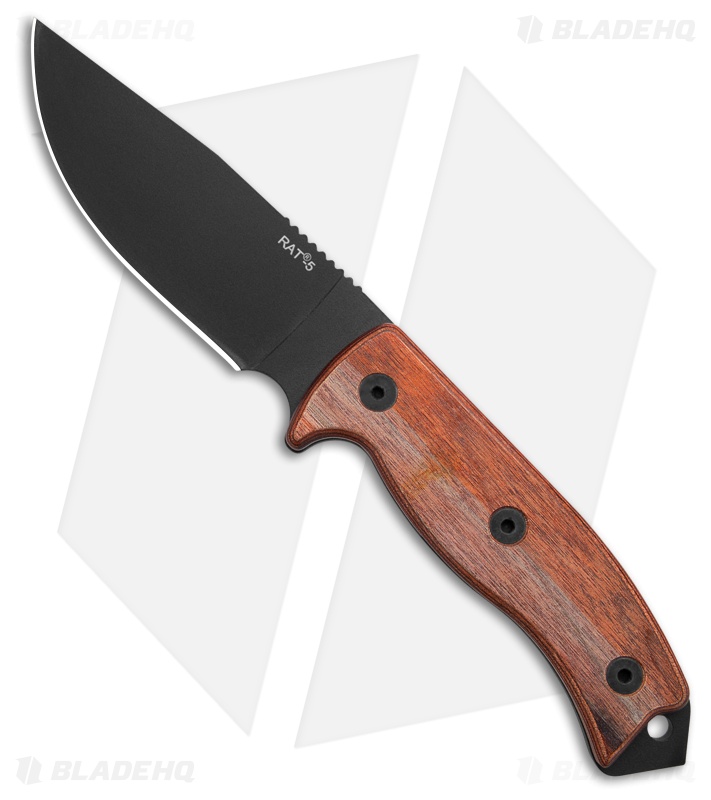 Ontario Rat-5 Knife Laminate Wood Black Powder Coat