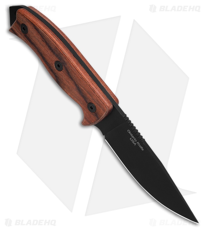 Ontario Rat-5 Knife Laminate Wood Black Powder Coat