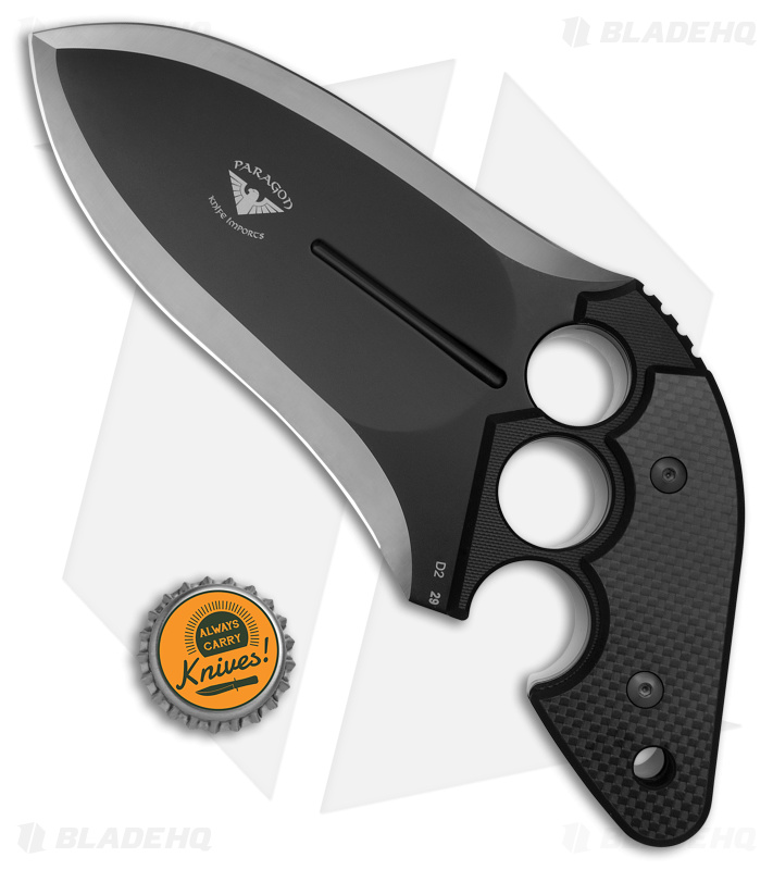 Asheville Grau Pistol Grip Knife Black G10 (6" D2) - BHQ