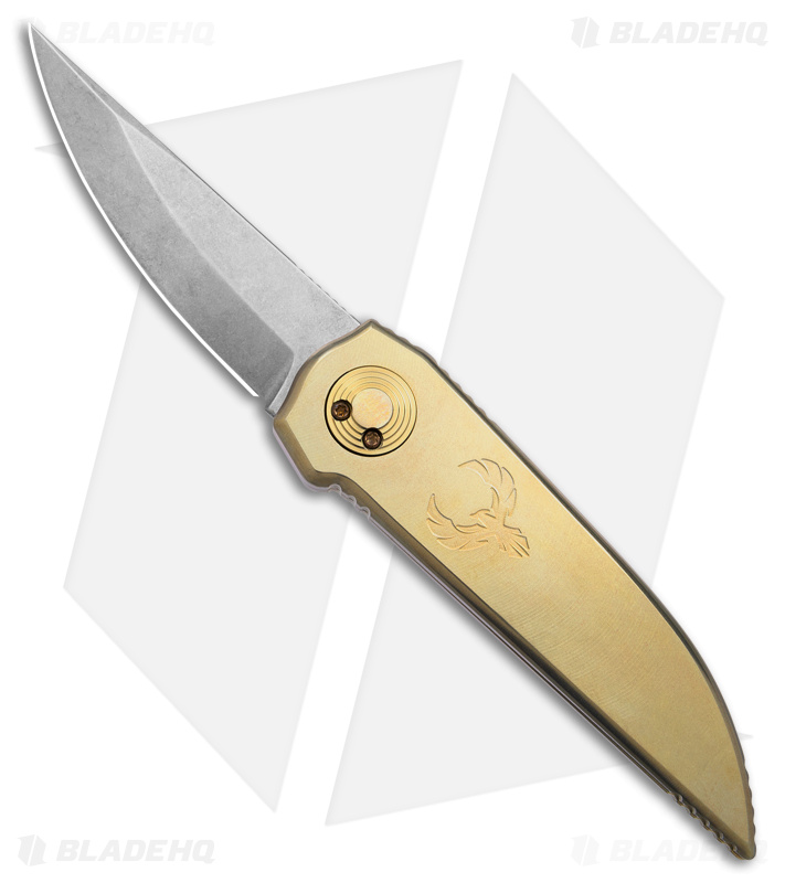 Paragon Phoenix Knife Gold SW Titanium (3.9" SW) - Blade HQ