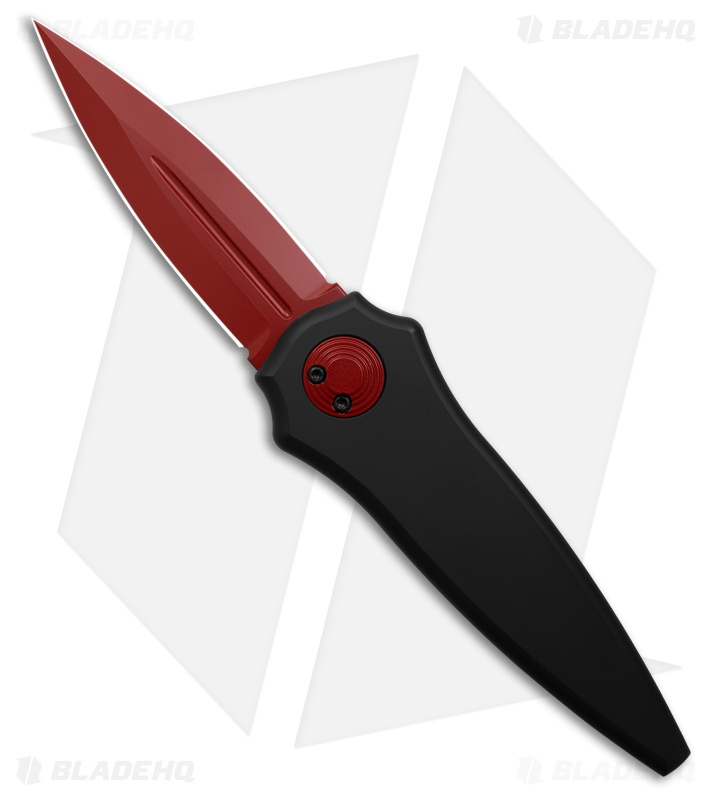 Paragon Warlock Knife Smooth Black Cerakote (4" Red 1-Groove) - Blade HQ