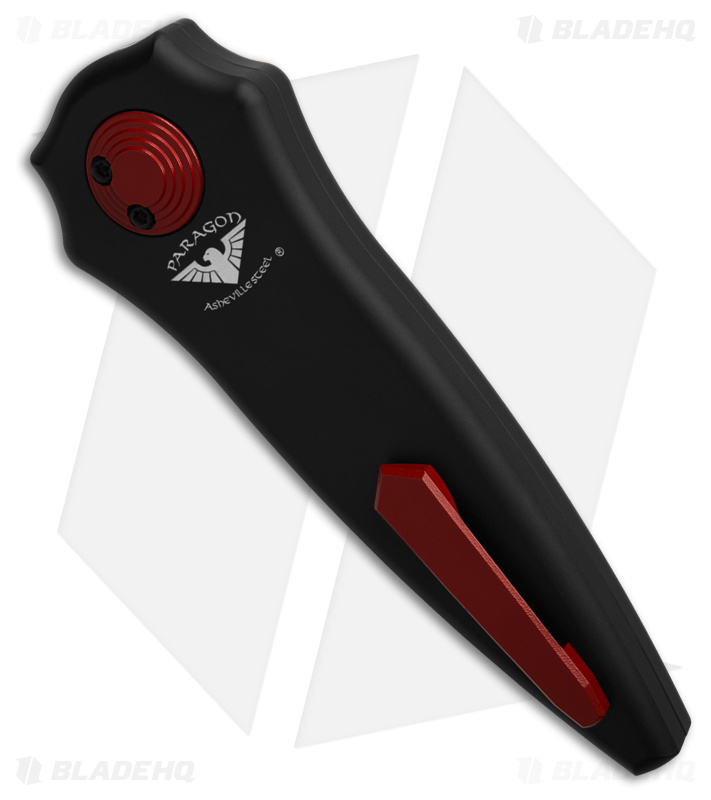 Paragon Warlock Knife Smooth Black Cerakote (4" Red 1-Groove) - Blade HQ