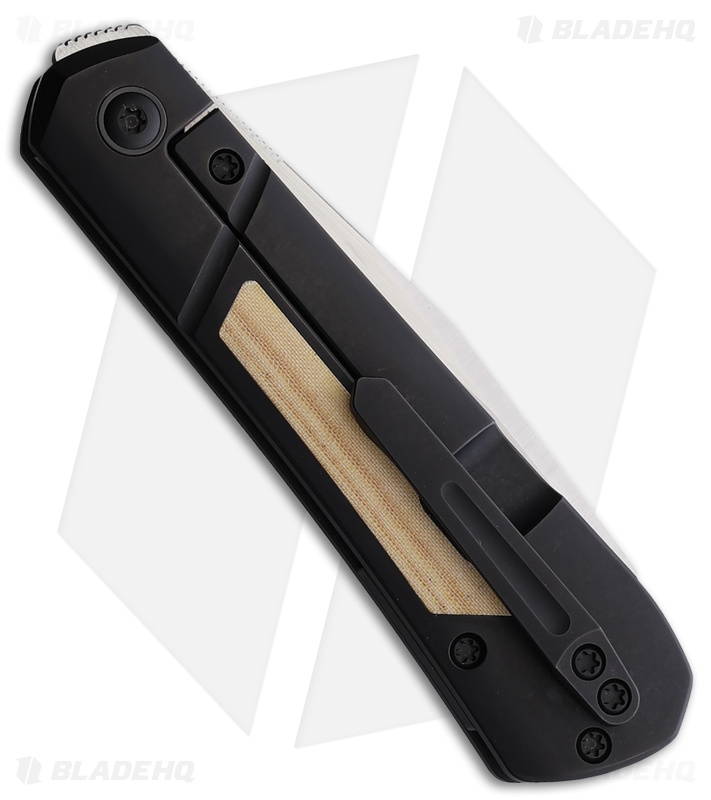 Pena Knives XL Raptor Knife Black Ti + Antique Micarta Satin