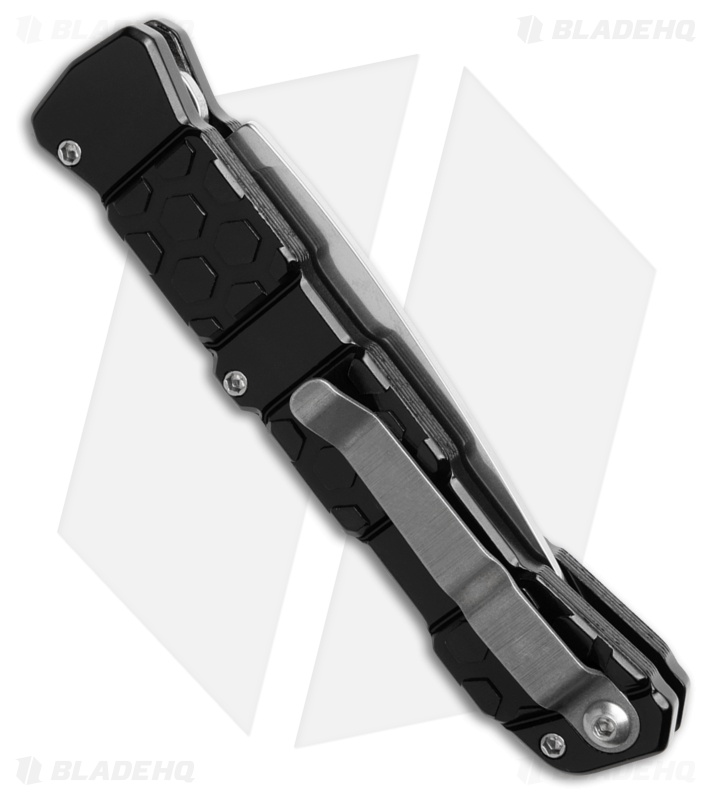 Piranha 21 Tactical Automatic Knife Black Aluminum Polish Serr