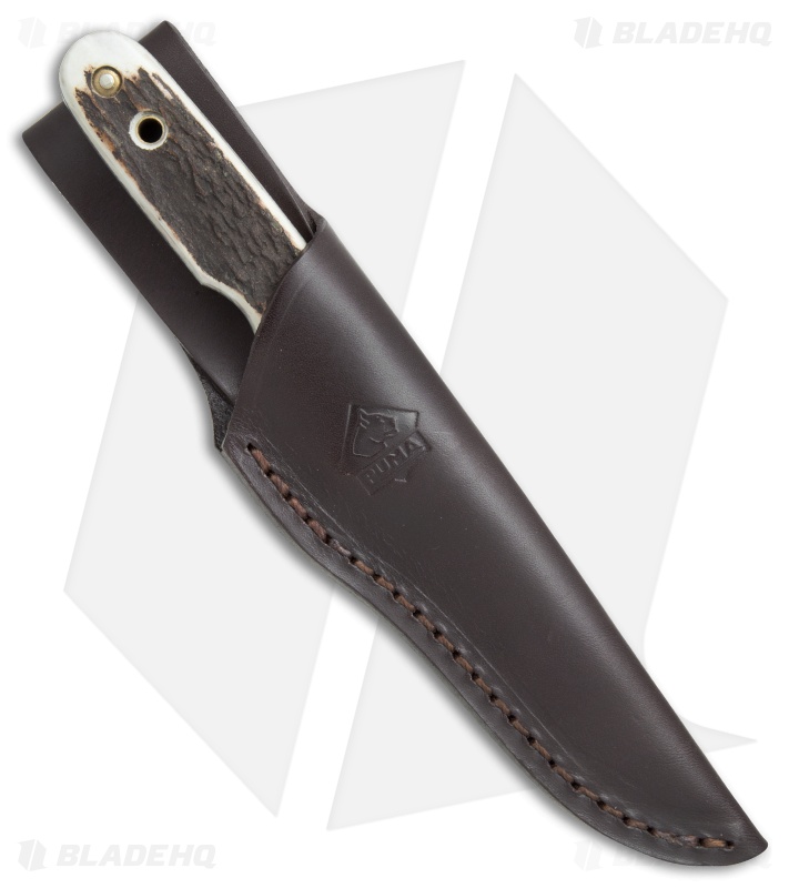 Puma Raubwild Fixed Blade Knife Stag (3.75" Satin Serr) 113403 - Blade HQ