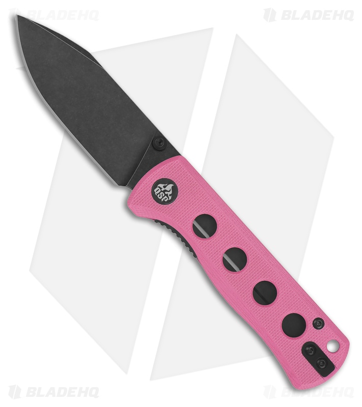 QSP Canary Folder Liner Lock Knife Pink G-10 (Black SW)