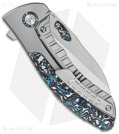 QSP Capybara Knife Ti + Black/Blue/White CF Satin M390