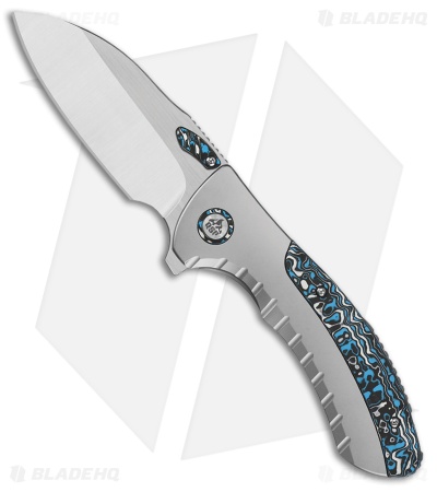 QSP Capybara Knife Ti + Black/Blue/White CF Satin M390