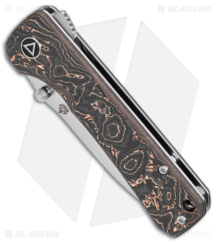 QSP Hawk Liner Lock Knife Copper Carbon Fiber - Blade HQ