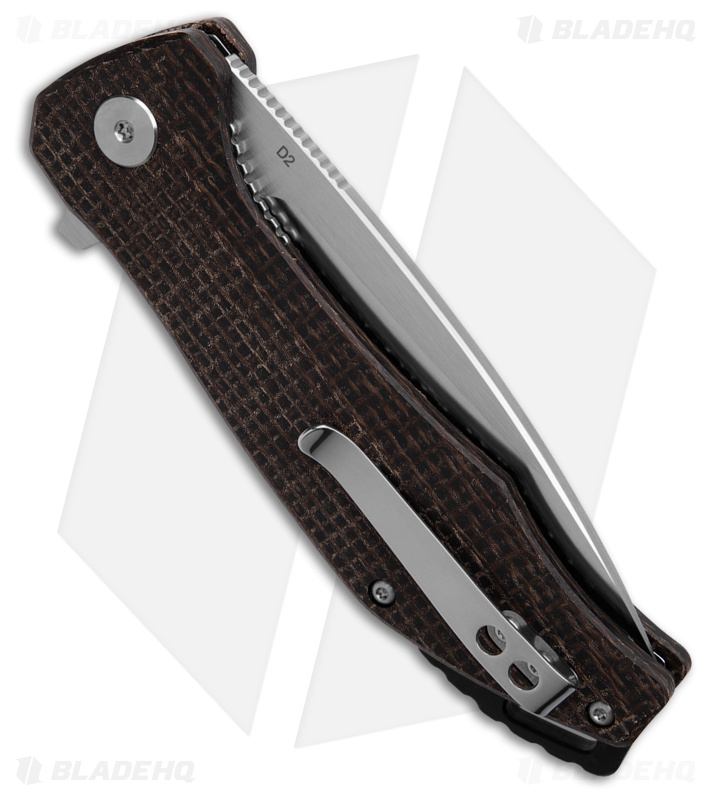QSP Raven Liner Lock Knife Micarta Brown | Satin Blade