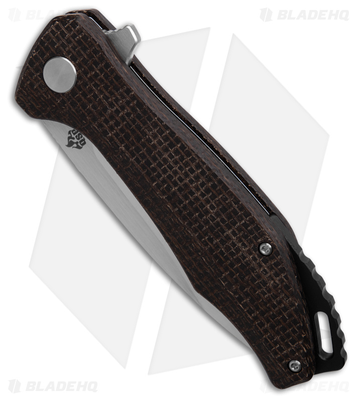 QSP Raven Liner Lock Knife Micarta Brown | Satin Blade