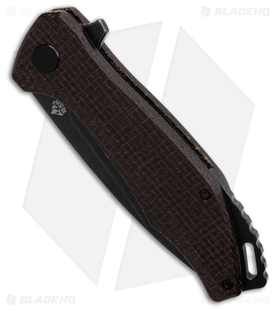 QSP Raven Liner Lock Knife Micarta Brown | Black Blade