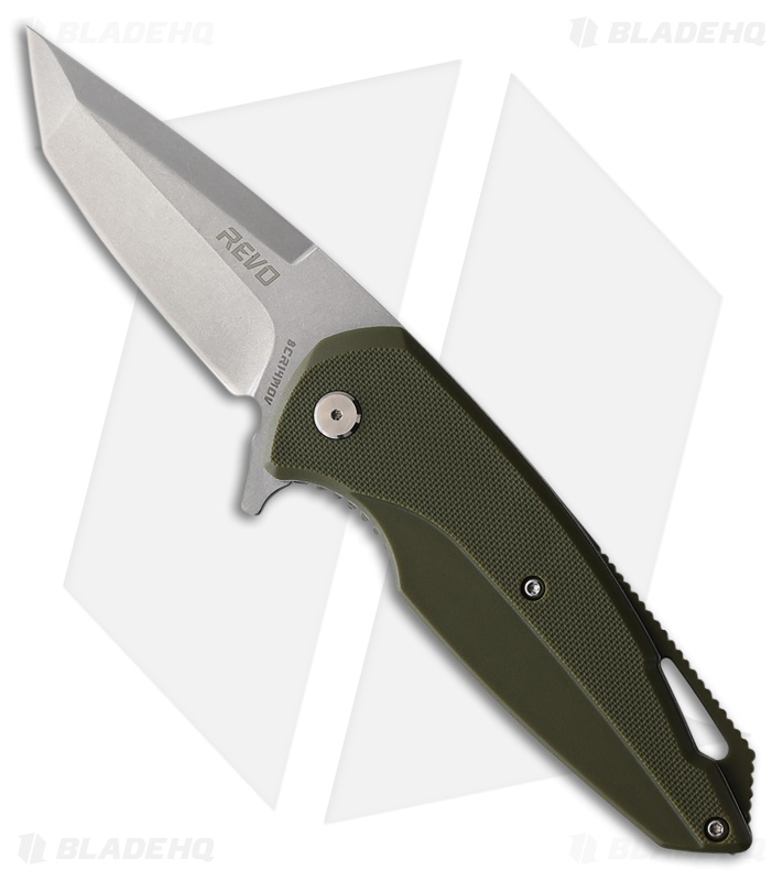 REVO Vipera XL Tanto Spring Assisted Knife OD Green G-10 SW