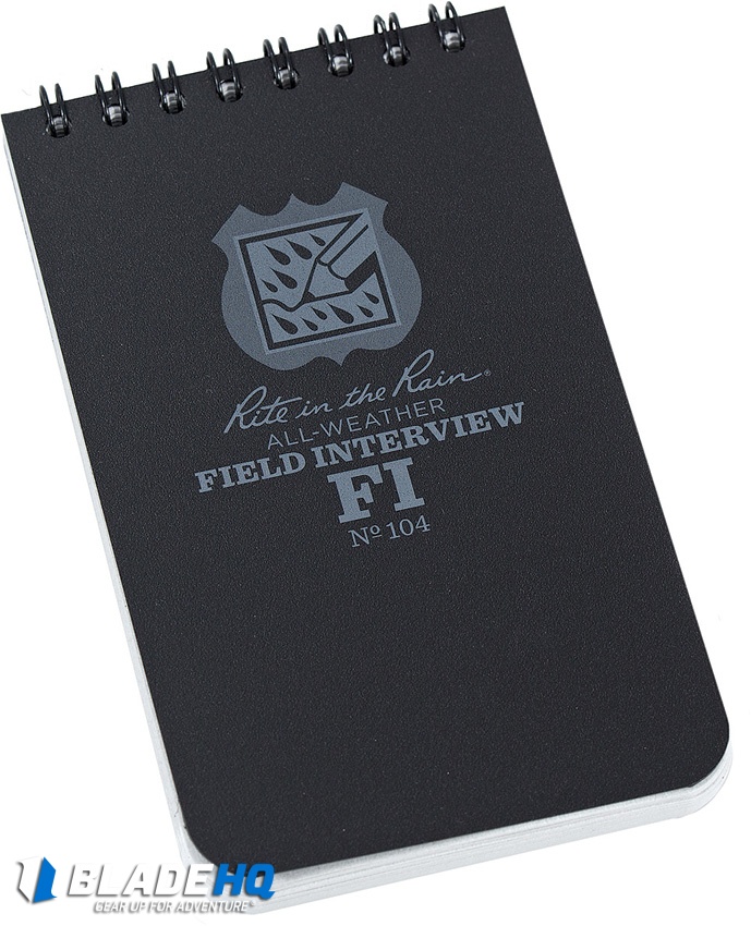 Rite in the Rain Top Bound Police Interview Notebook (Black) - Blade HQ