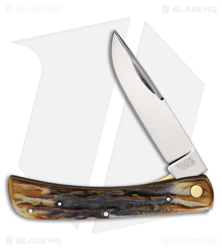 Rough Ryder Work Knife Linerlock Cinnamon Bone Stag (3.00" Mirror ...
