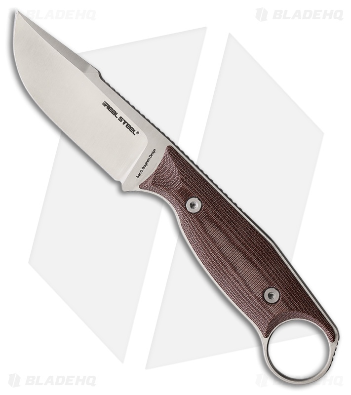 Real Steel Furrier Harpoon Knife Burgundy Micarta Satin N690