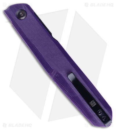 Real Steel G5 Metamorph Button Lock Knife Purple G-10 (Black)