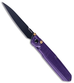 Real Steel G5 Metamorph Button Lock Knife Purple G-10 (Black)