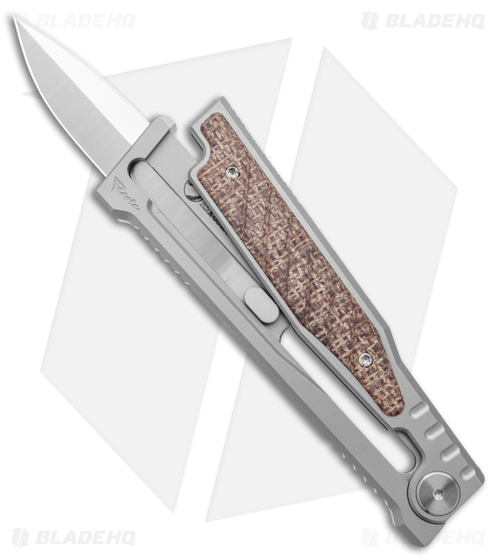 Reate EXO D/E Gravity Ti/Burlap Micarta (Satin) - Blade HQ