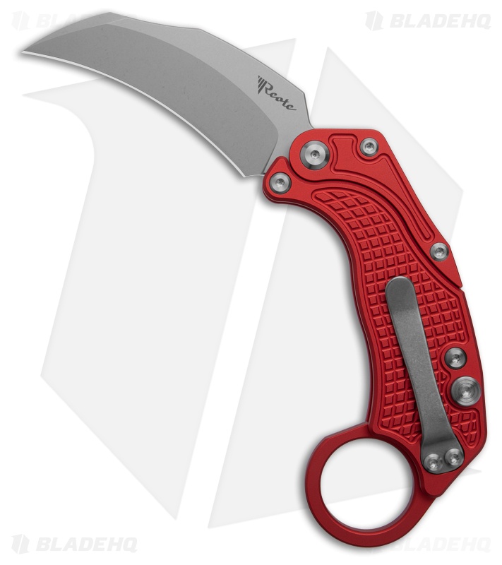Reate EXO-K Gravity Karambit Knife Red Aluminum + Stonewash