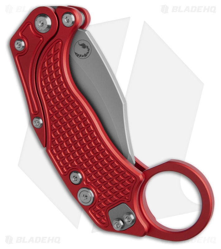 Reate EXO-K Gravity Karambit Knife Red Aluminum + Stonewash