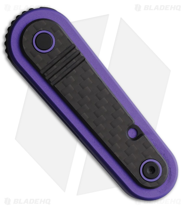 REVO Spirit Button Lock Knife Purple Aluminum + CF (Black)