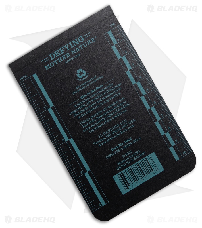 Rite in the Rain Thin Blue Line 3"x5" All Weather Notebook (Black/Blue ...