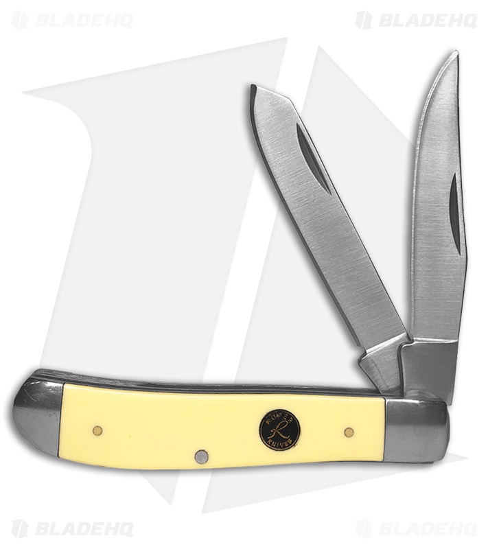 Roper Knives Pecos Medium Trapper Knife Smooth Yellow Delrin